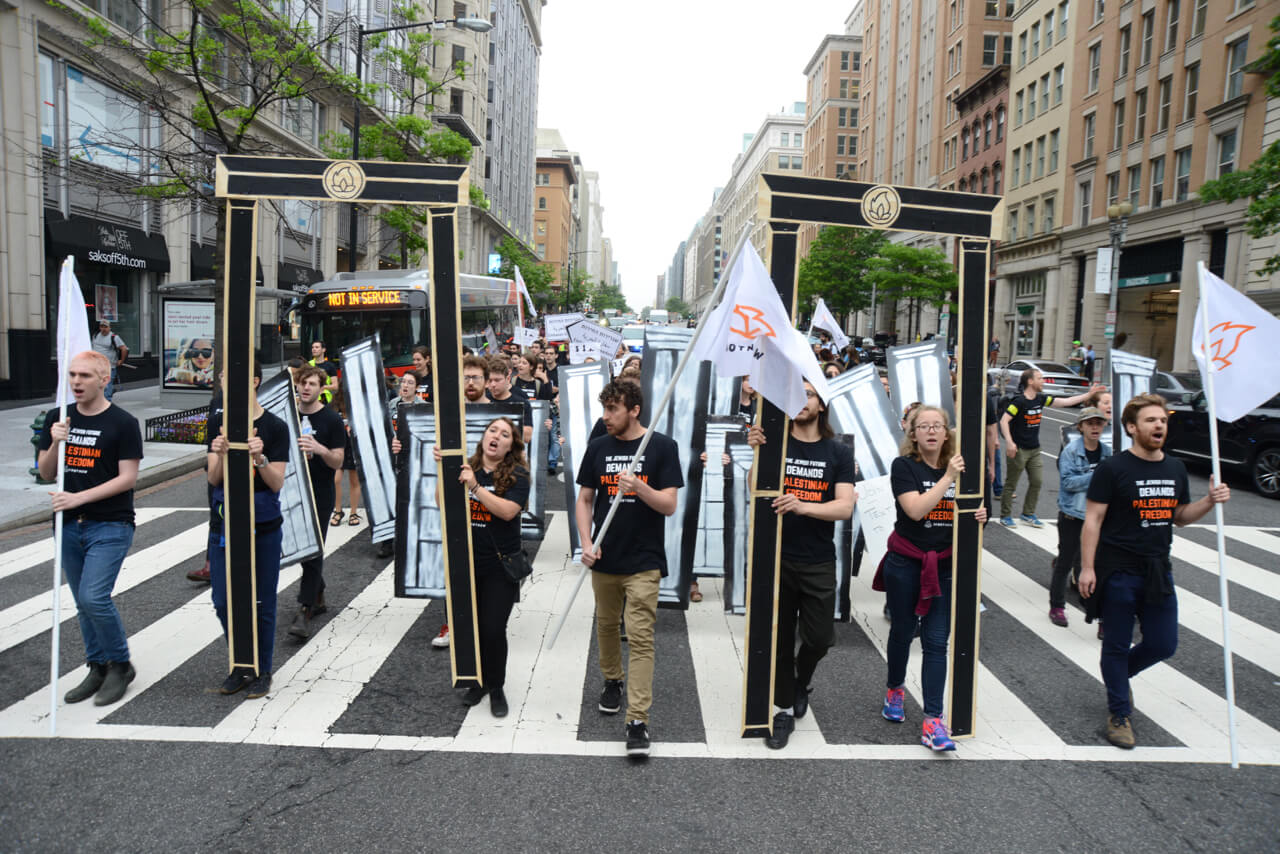 ‘If Not Now’ blocks traffic outside Trump DC hotel to protest embassy ...